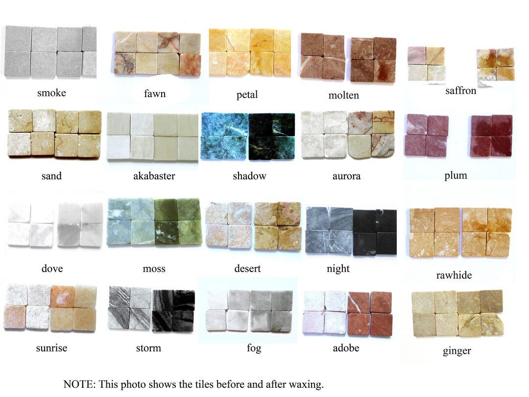 20 Marble Mosaic Tiles, Square Marble Tiles, Natural Stone Tiles ...