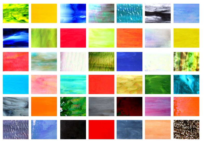1 Stained Glass Strip, Stained Glass Tile, Colored Glass Piece, Craft ...