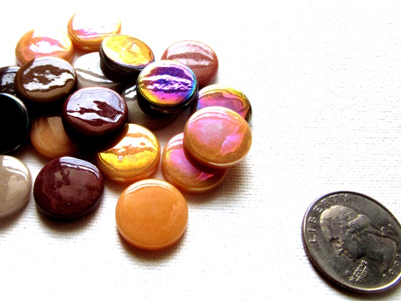 25 Round Mosaic Tiles Large Round Tiles Penny Rounds - Etsy