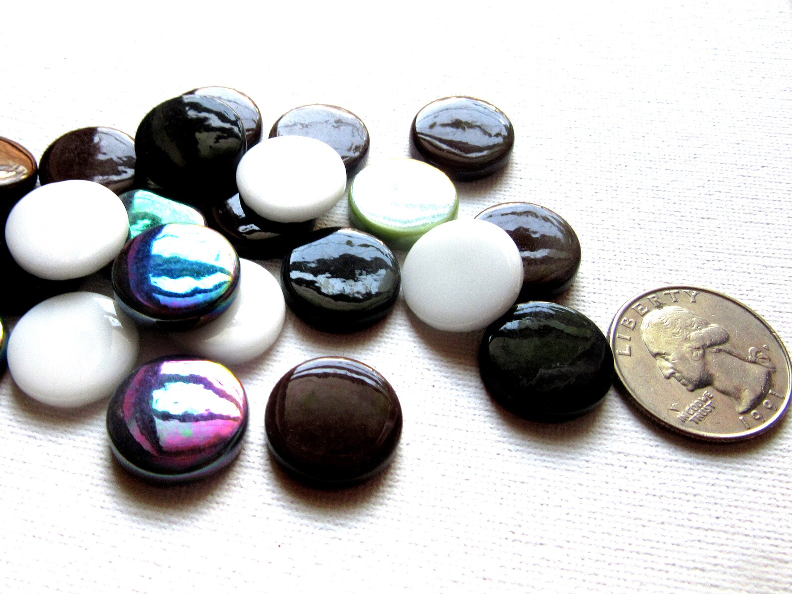 25 Round Mosaic Tiles Large Round Tiles Penny Rounds - Etsy