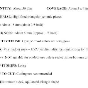 50 Triangle Mosaic Tiles, Triangle Tiles, Triangular Mosaic Tiles ...