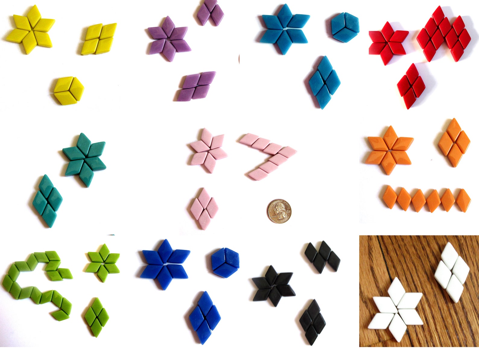 25 Diamond Mosaic Tiles Geometric Tiles Diamond Tiles Glass - Etsy