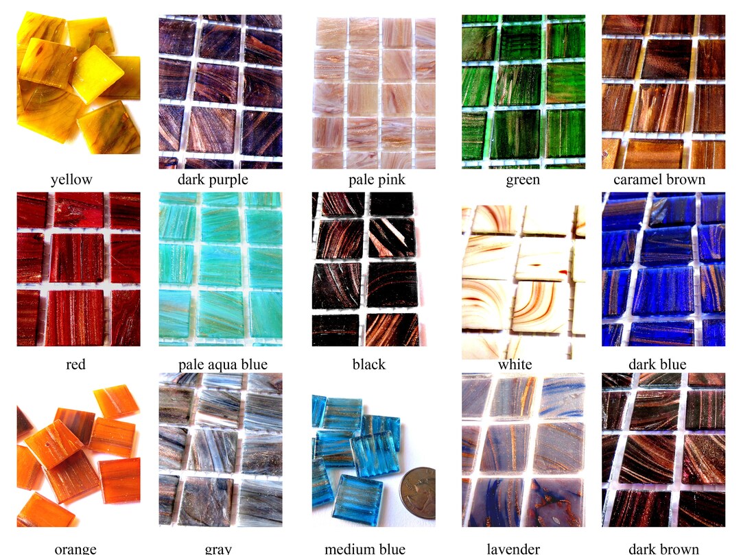 25 Glass Mosaic Tiles Fancy Mosaic Tiles Copper Swirl Tiles - Etsy