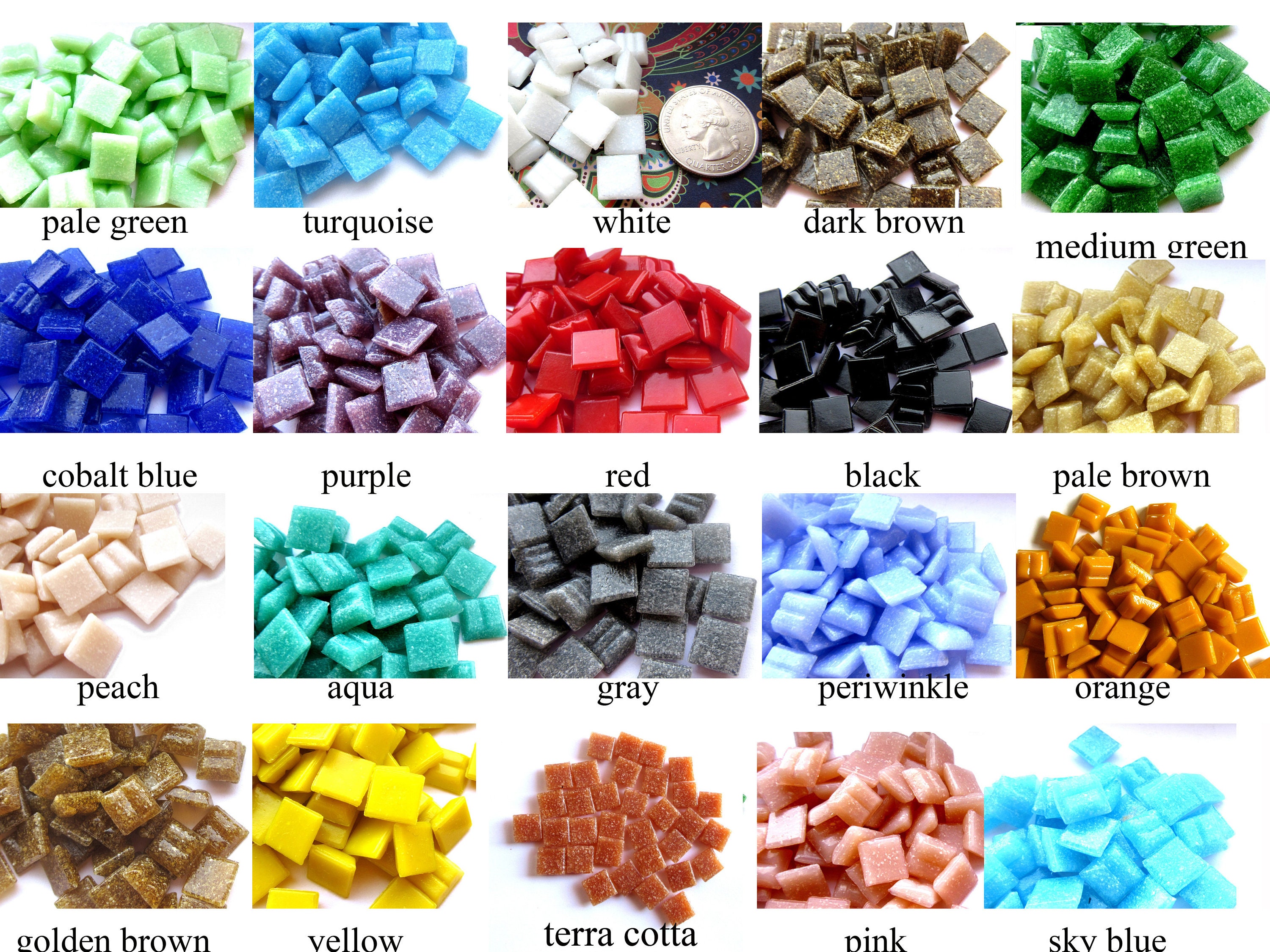 75 Mini Glass Mosaic Tiles Small Square Tiles Mini Vitreous - Etsy