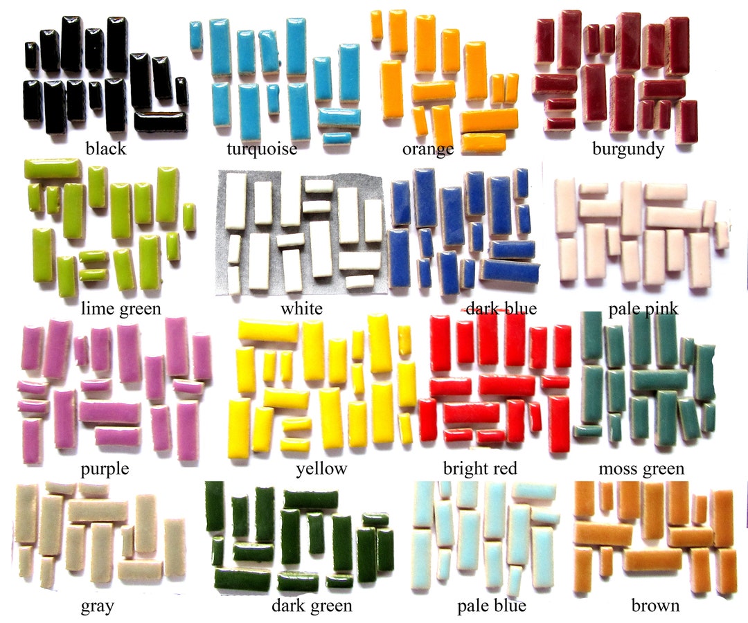 60 Small Rectangle Tiles, Small Rectangular Tiles, Mini Ceramic Tiles ...
