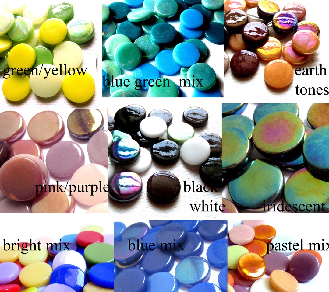 25 Round Mosaic Tiles Large Round Tiles Penny Rounds - Etsy