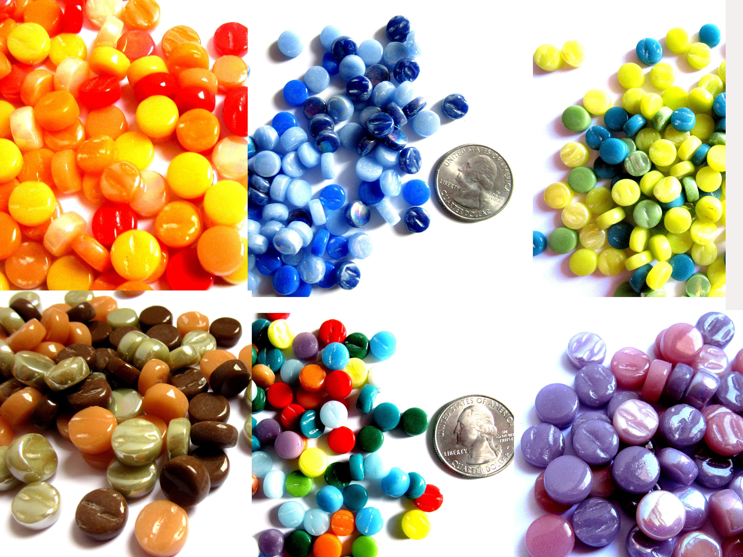 100 Small Mosaic Tiles Small Round Tiles Round Mosaic Tiles | Etsy