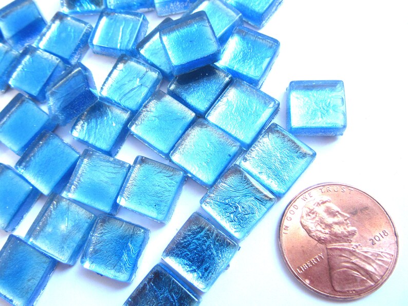 50 Mini Foil Tiles Foil Mosaic Tiles Small. Glass Tiles | Etsy