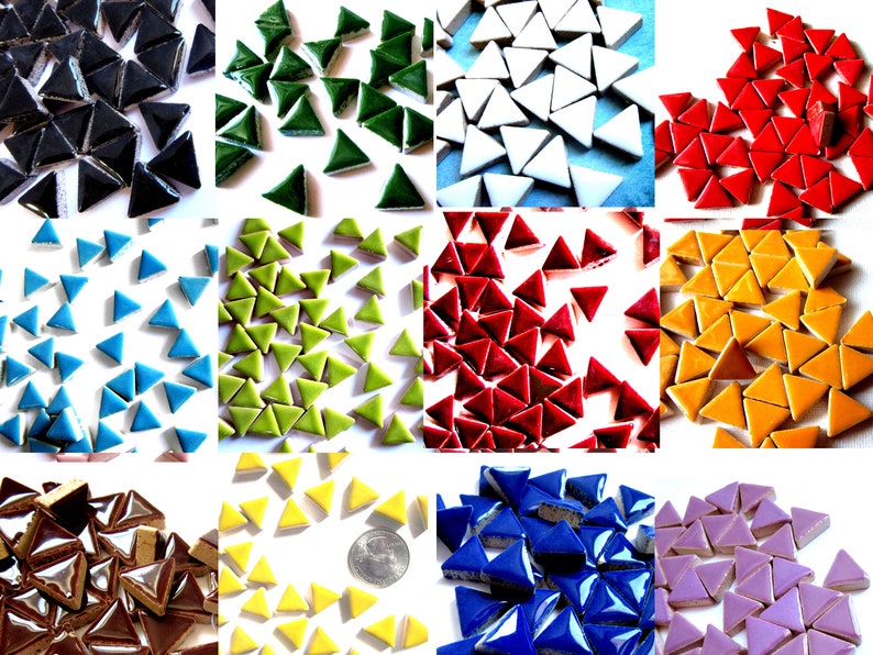50 Triangle Mosaic Tiles Triangle Tiles Triangular Mosaic - Etsy
