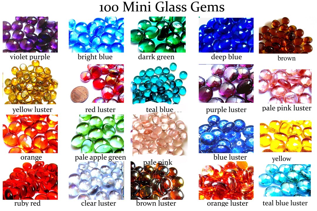 100 MINI Glass Gems Miniature Vase Fillers Clear Glass Gems - Etsy