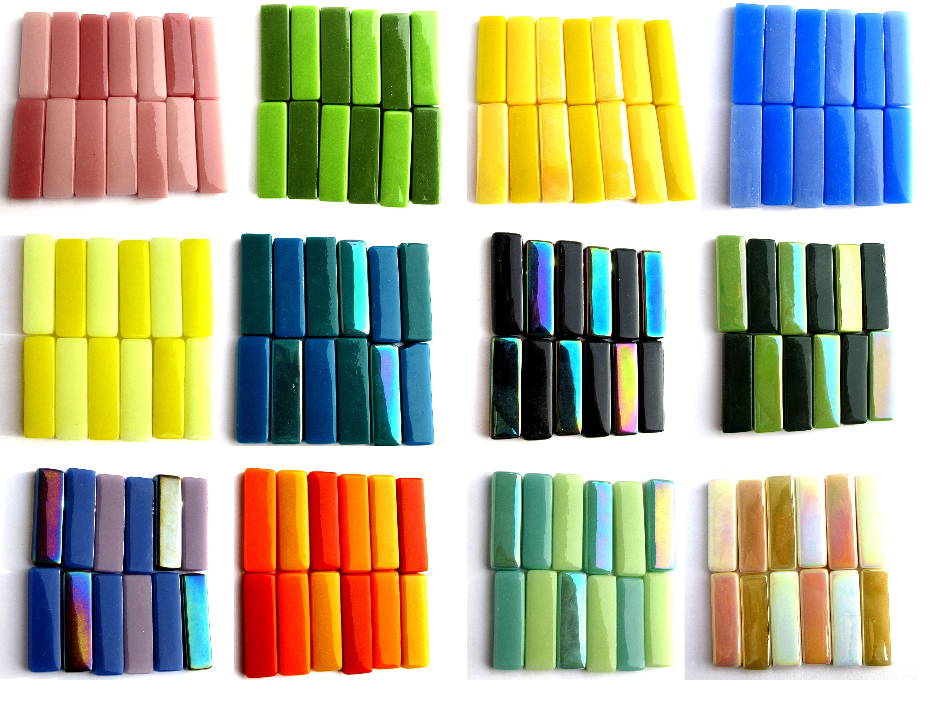 15 Glass Mosaic Tiles Rectangle Tiles Rectangular Glass - Etsy