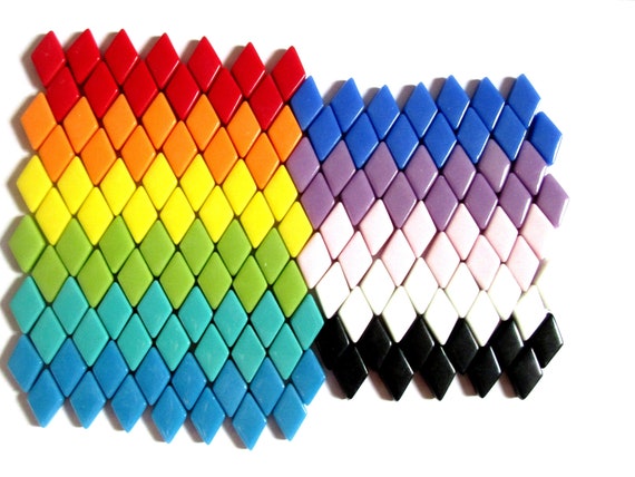 25 Diamond Mosaic Tiles Geometric Tiles Diamond Tiles Glass - Etsy