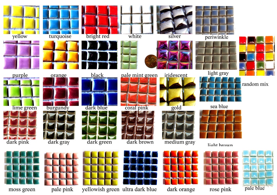 50 Small Ceramic Tiles, Square Ceramic Tiles, Small Square Tiles, Tile ...