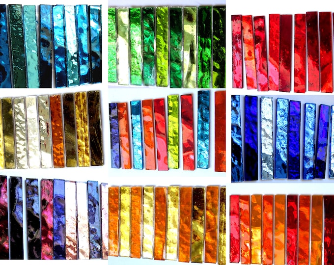 10 Rectangular Tiles, Colored Mirror Tiles, Metallic Tiles, Glass ...