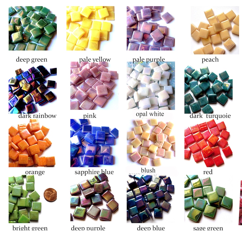 1/2 Mosaic Square Tiles - Etsy