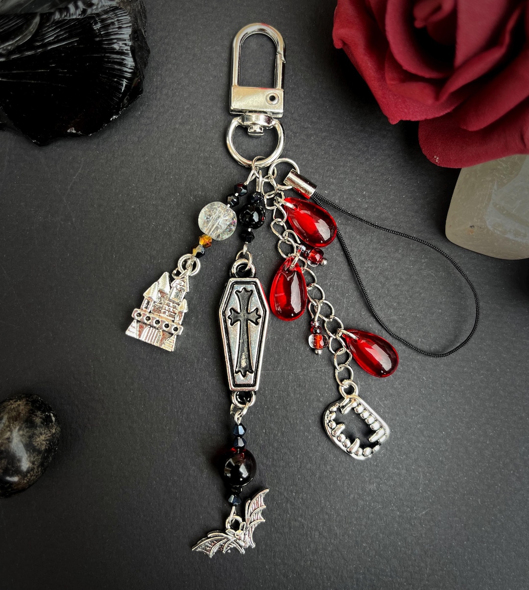 Vampire Gothic Inspired Accessory With Themed Charms for Keyring, Bag ...