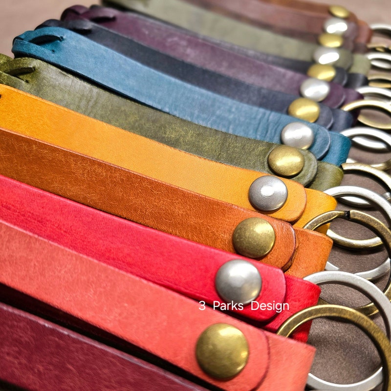 Leather Keychain - Etsy