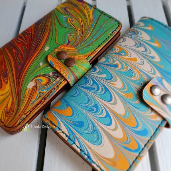 Marbled Leather - Etsy