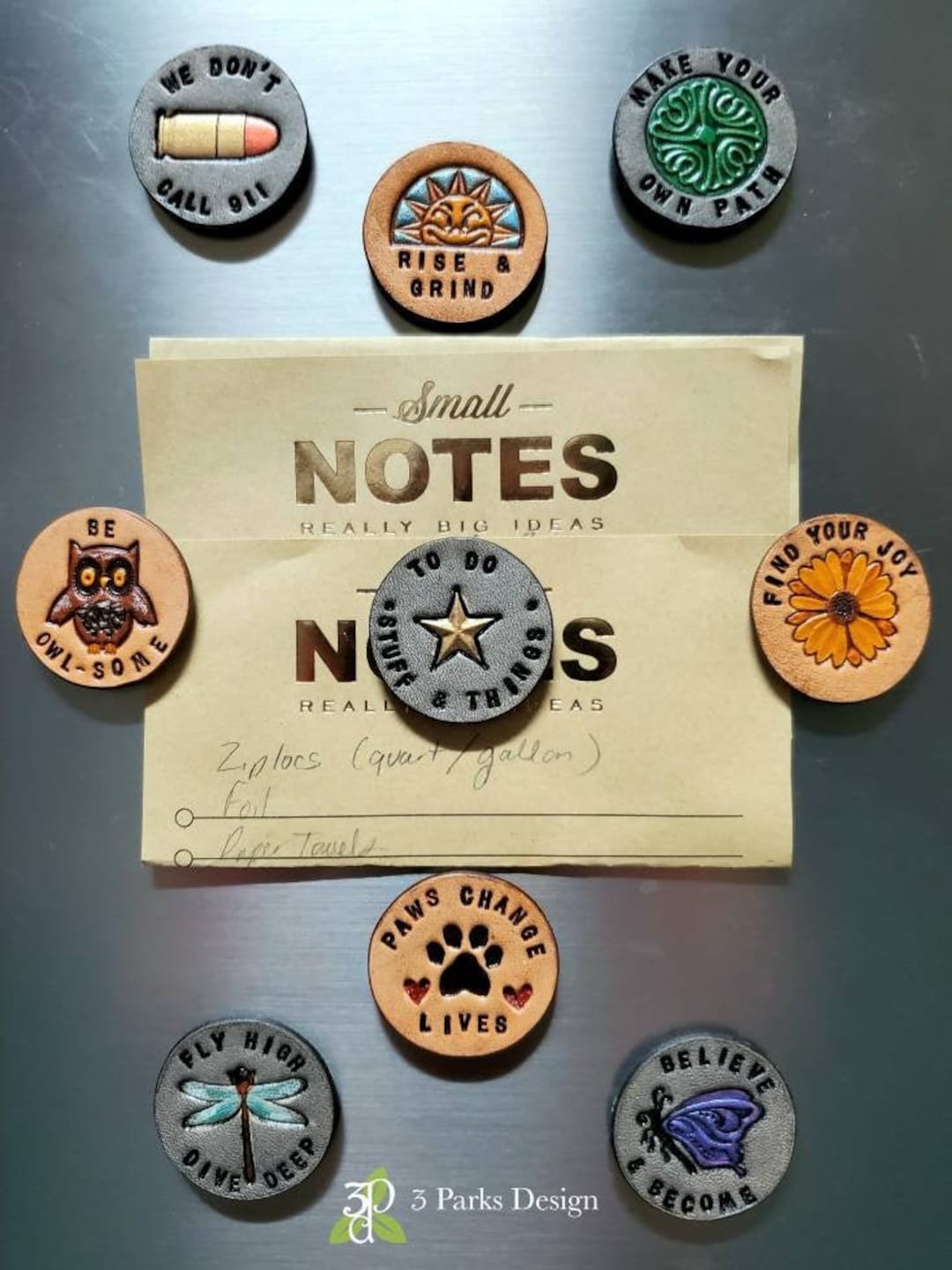 Leather Magnet Handpainted Magnet Fridge Magnets Strong - Etsy