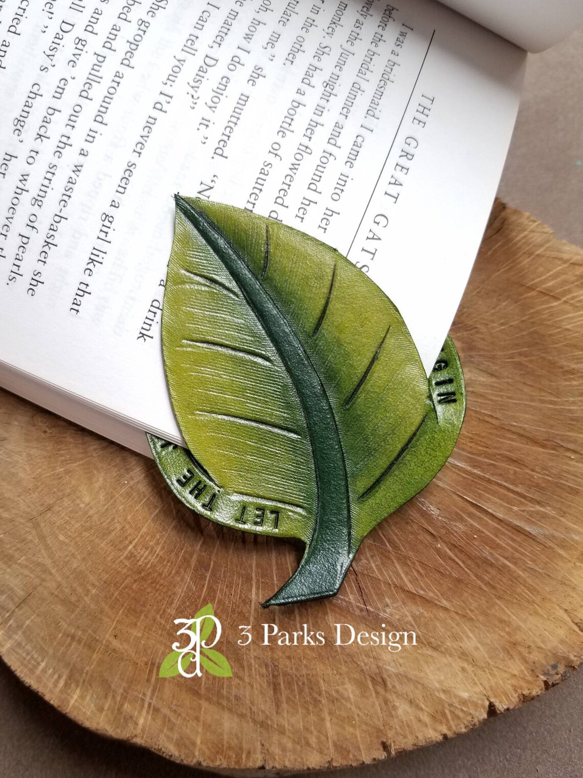 Leather Bookmark Leaf Bookmark Tooled Bookmark Page Marker | Etsy