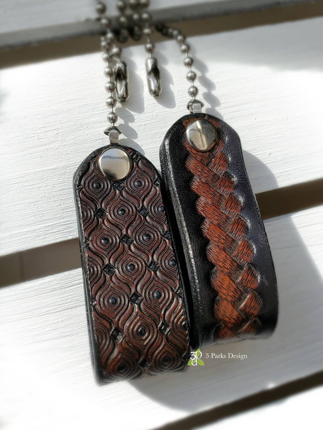 Light Pull, Fan Pull, Stamped Leather, Ceiling Fan Pulls, Farmhouse ...