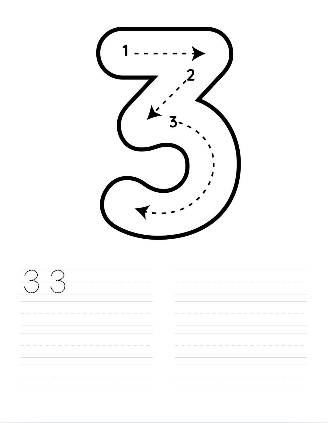 Bilingual Numbers 1-10 Tracing & Coloring Pages: English Spanish ...