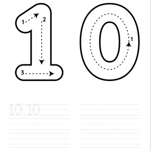 Bilingual Numbers 1-10 Tracing & Coloring Pages: English Spanish ...