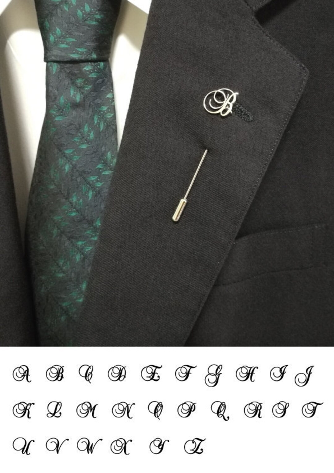 Initial Lapel Pin ,mens Lapel Pin ,mens Tie Pin,mens Suit Accessories ...