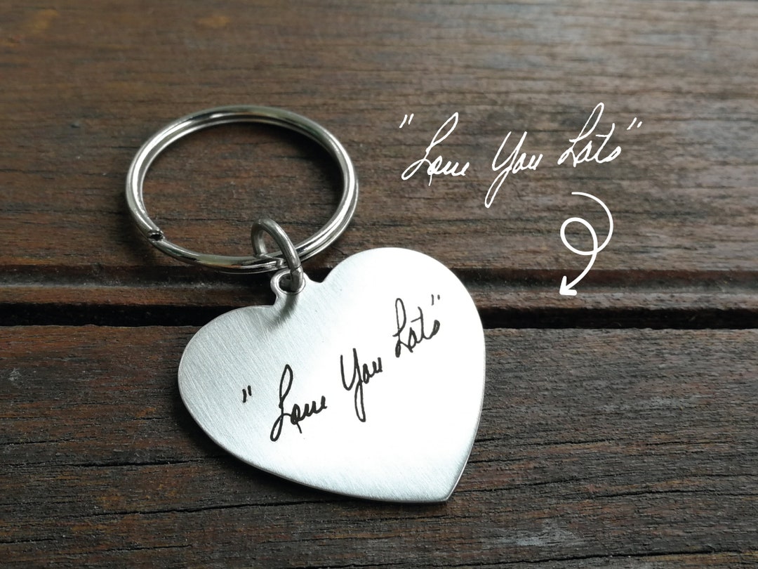 Grandma Gift, Engraved Actual Handwriting Keychain ,heart Key Ring ...