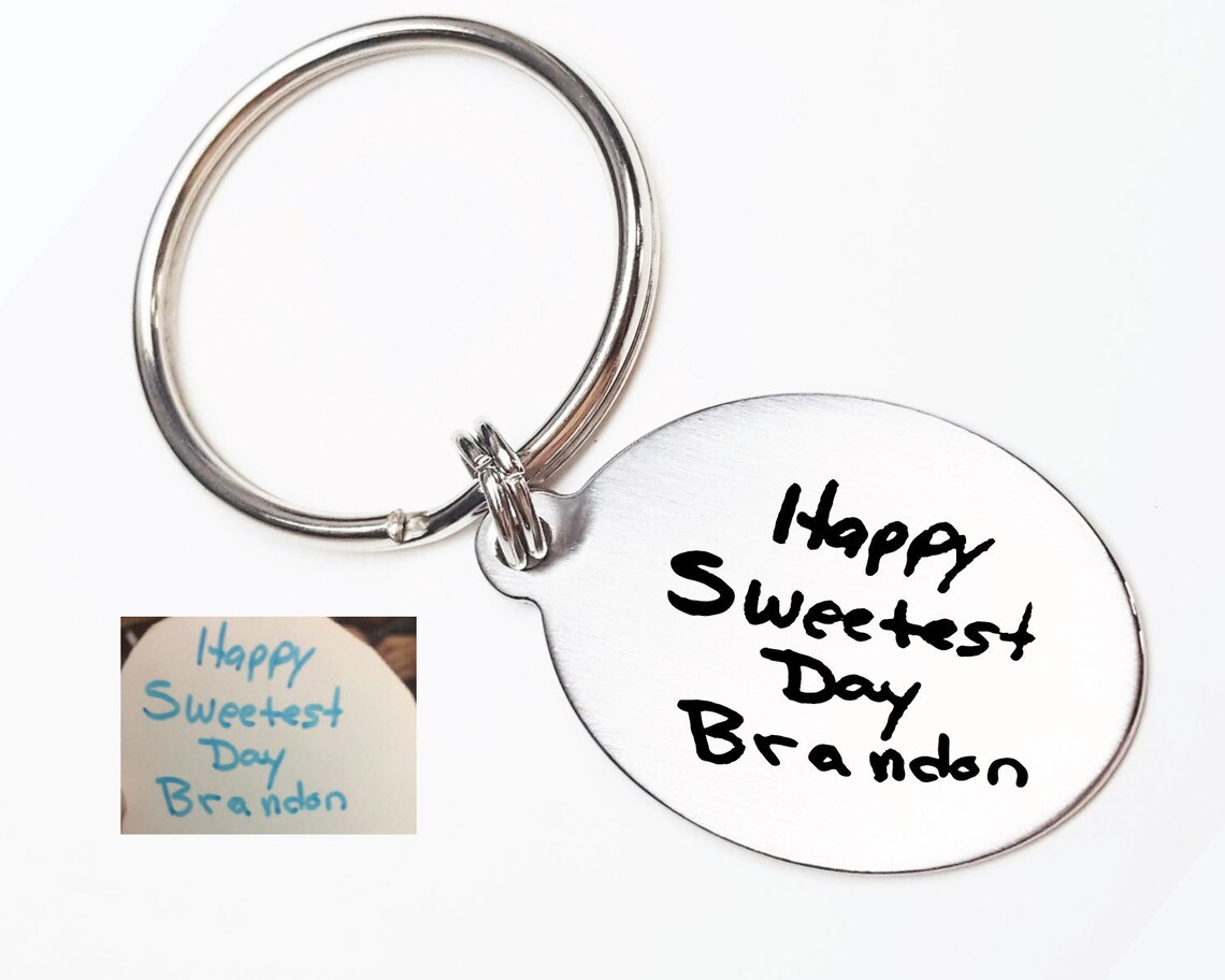 Handwritten Key Chain Your Handwriting keychain or font | Etsy