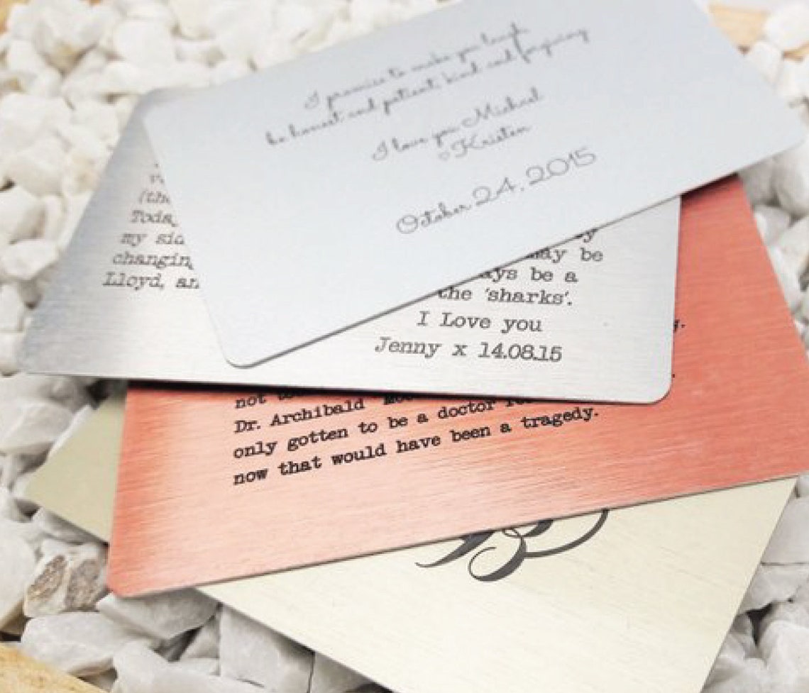 Metal Wallet Card Custom Personalized Wallet Insert Engraved - Etsy