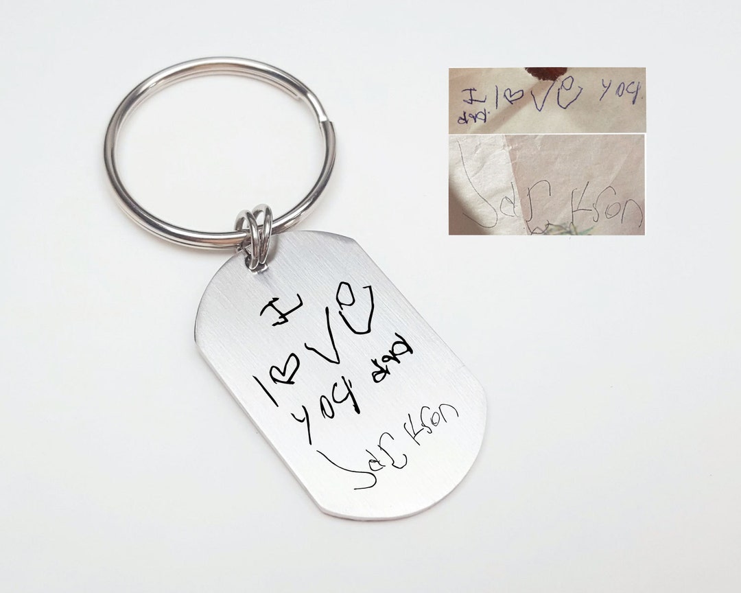 Handwritten Key Chain, Your Handwriting Keychain - or Font ...