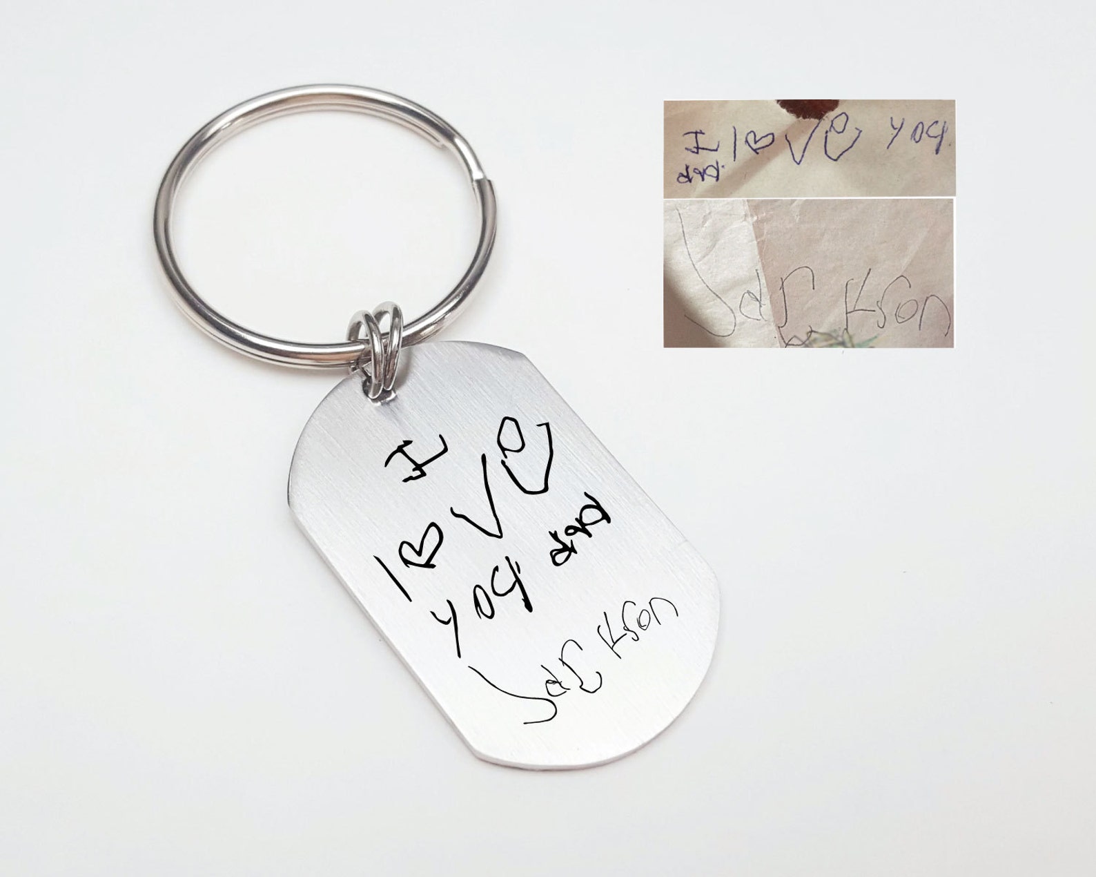 Handwritten Key Chain, Your Handwriting Keychain - or Font ...