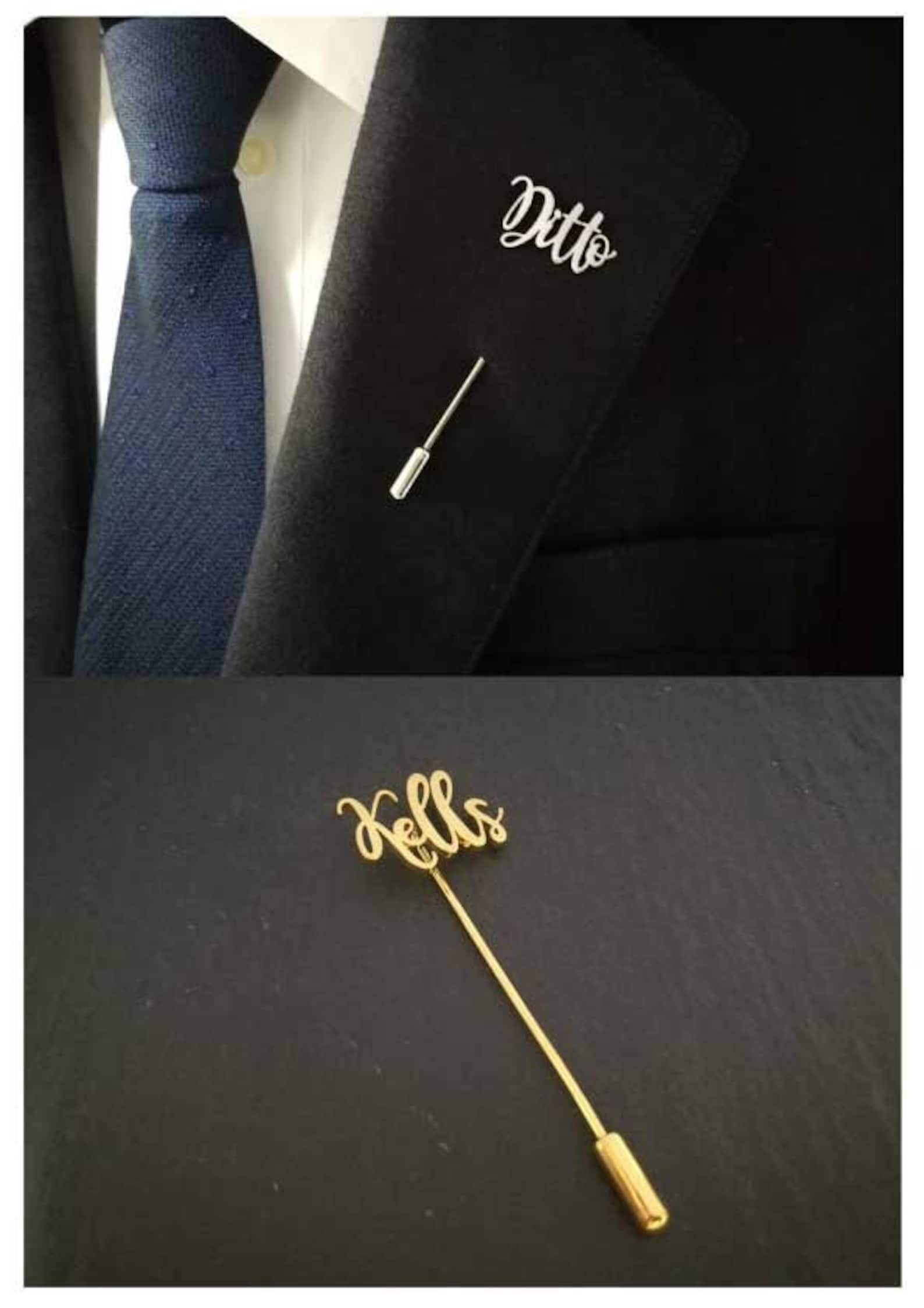 Personalized Monogram Initial Lapel Pin Jewelry ,gold Monogram Initial ...