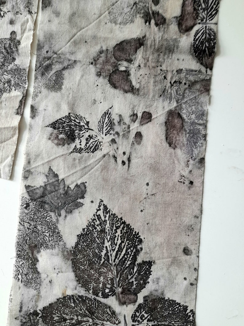 Fabric Eco Print Linen Hand Dyeing Botanical Print Leave - Etsy