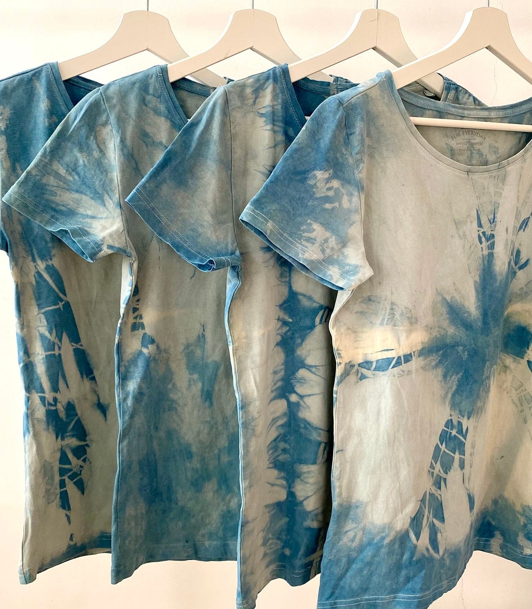 Naturally Dyed T-shirts, Hand-dyed Women Natural Indigo Blue Eco ...