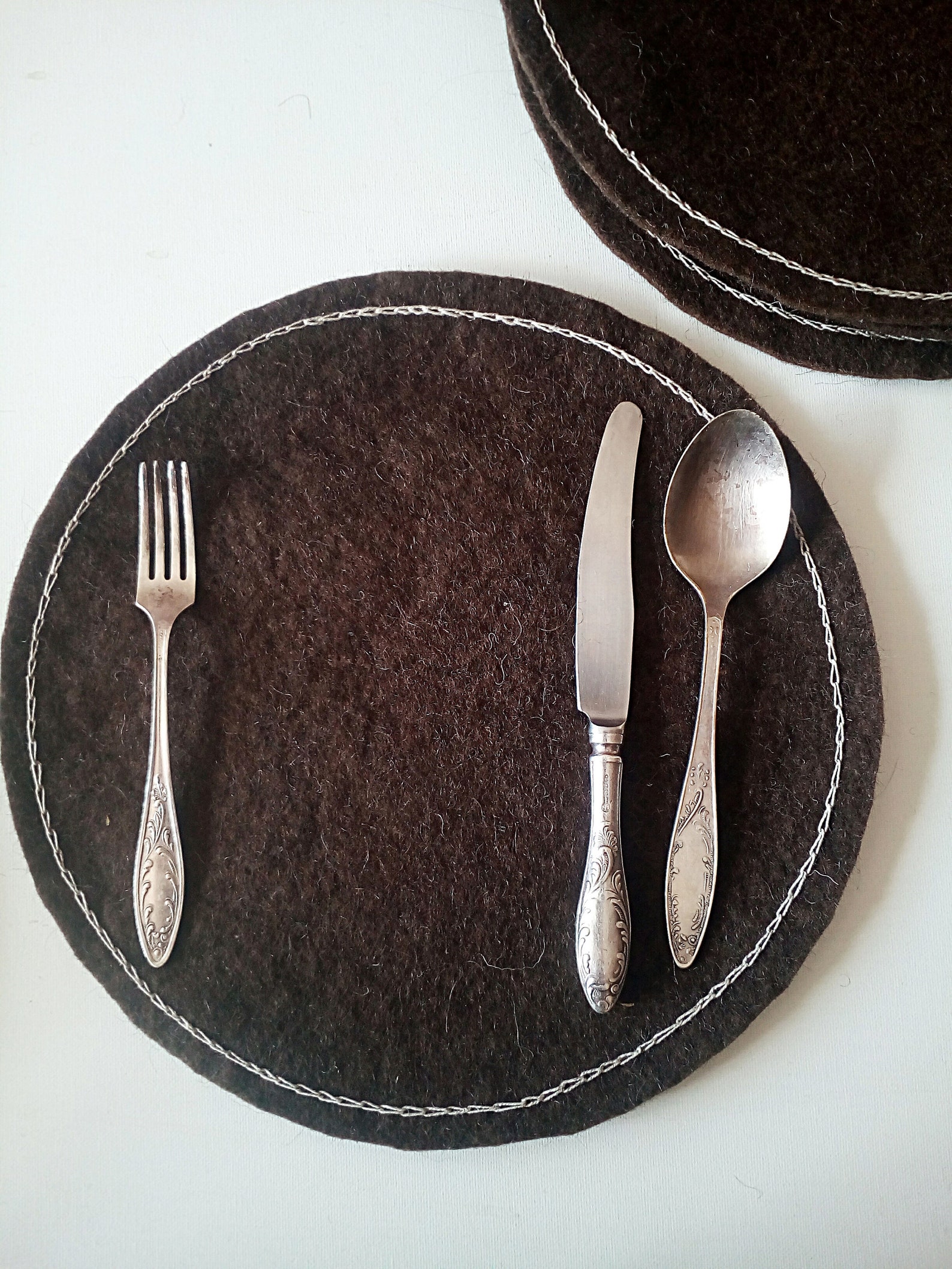 Wool Felted Coastes Round Wool Handmade Felted Coasters - Etsy