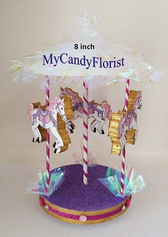 3D Carousel CAKE TOPPER CENTERPIECE Features Three 3D Double | Etsy