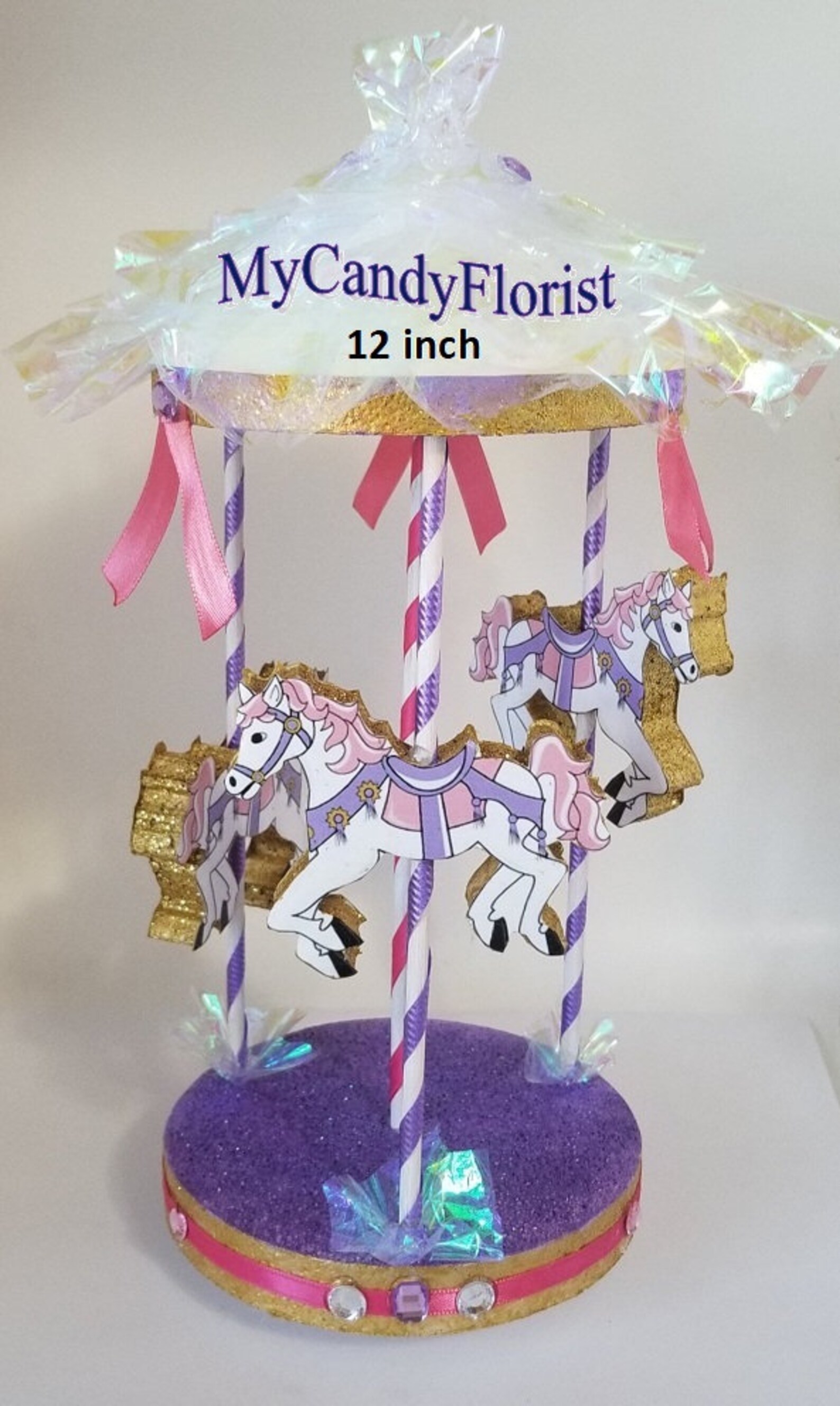 3D Carousel CAKE TOPPER CENTERPIECE Features Three 3D Double - Etsy