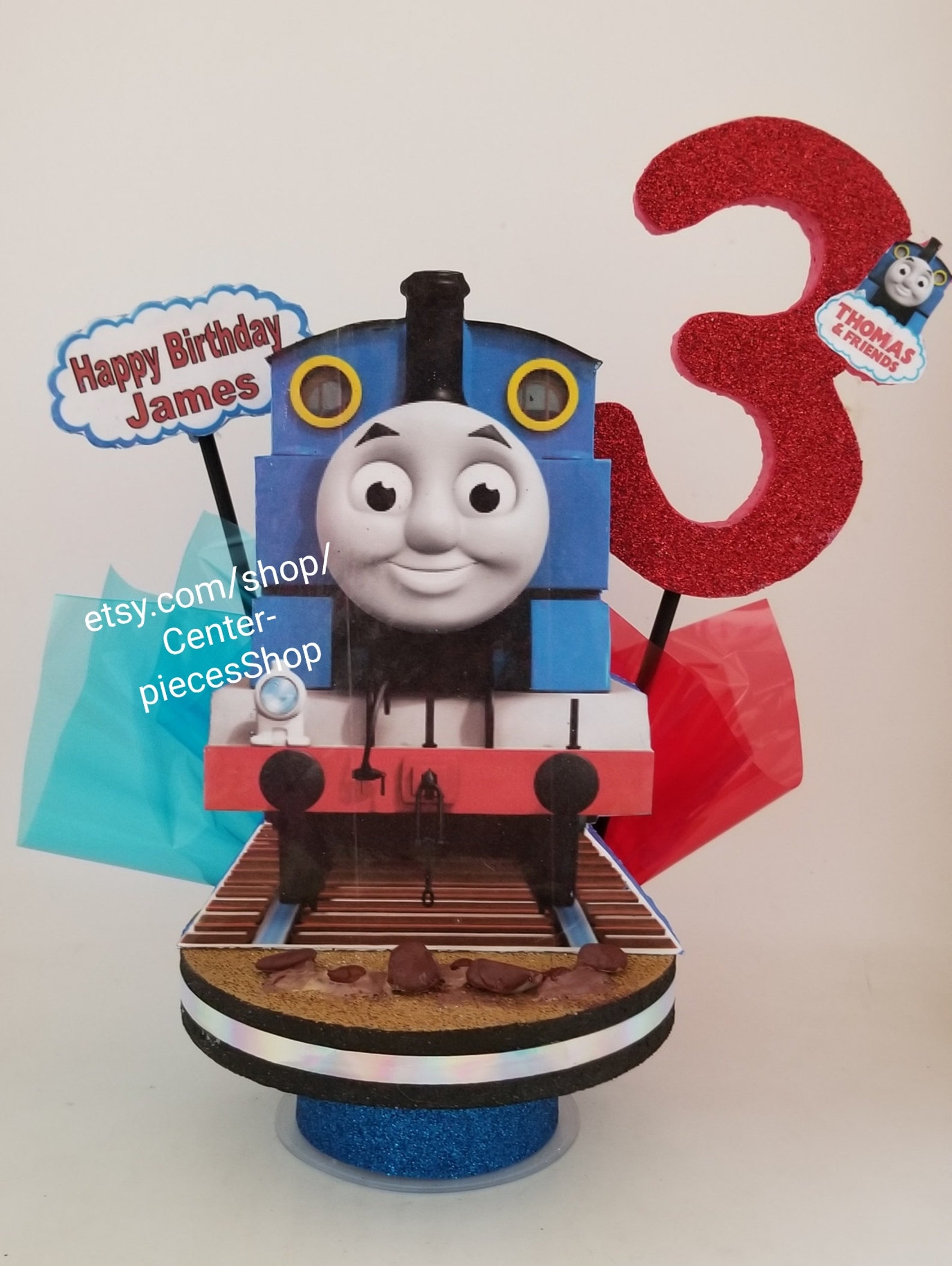 THOMAS the TRAIN 3D Cake Topper or Use as a Centerpiece Party - Etsy