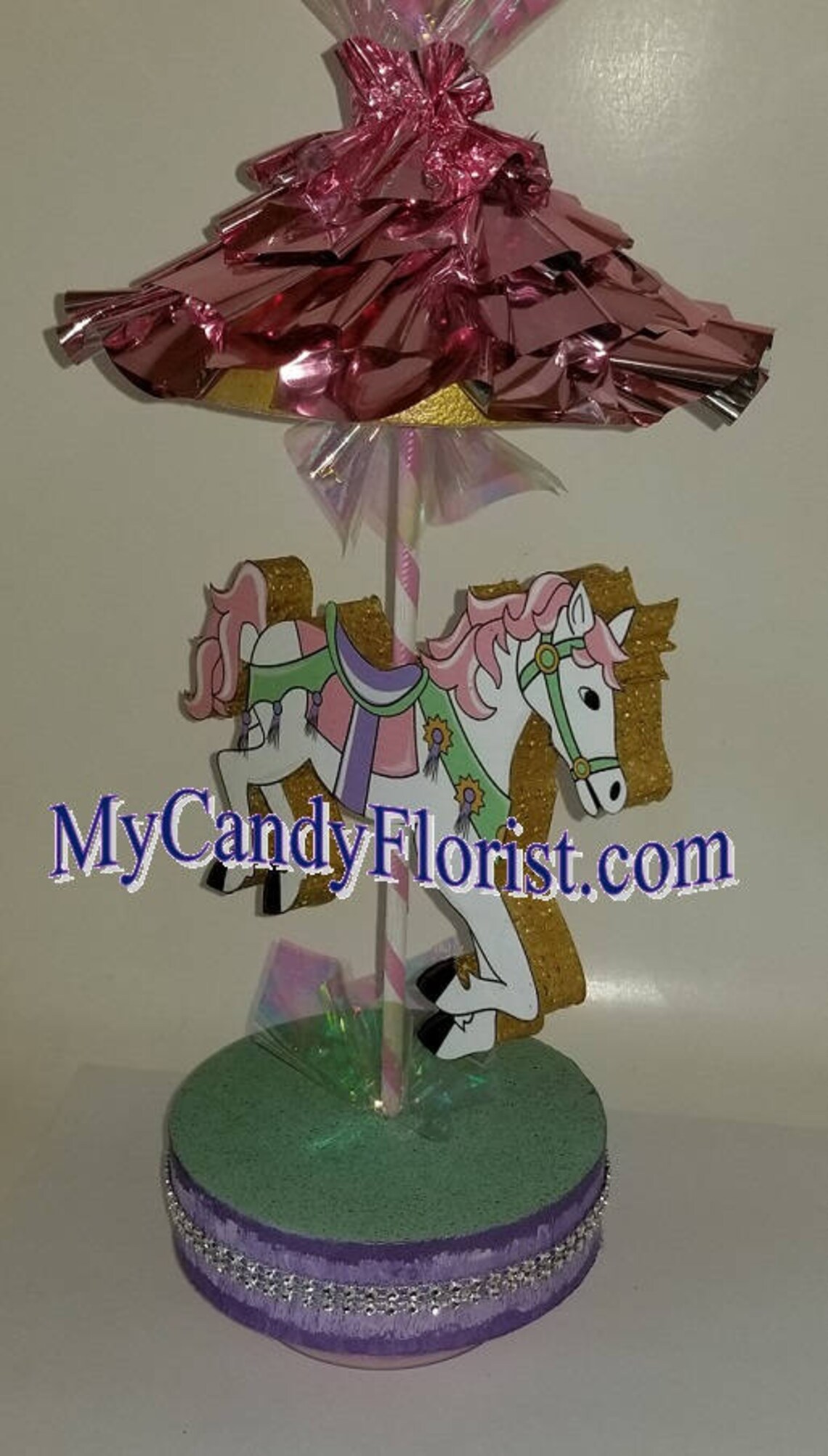 Carousel HORSE Cake Topper 3D CENTERPIECE Double Sided | Etsy