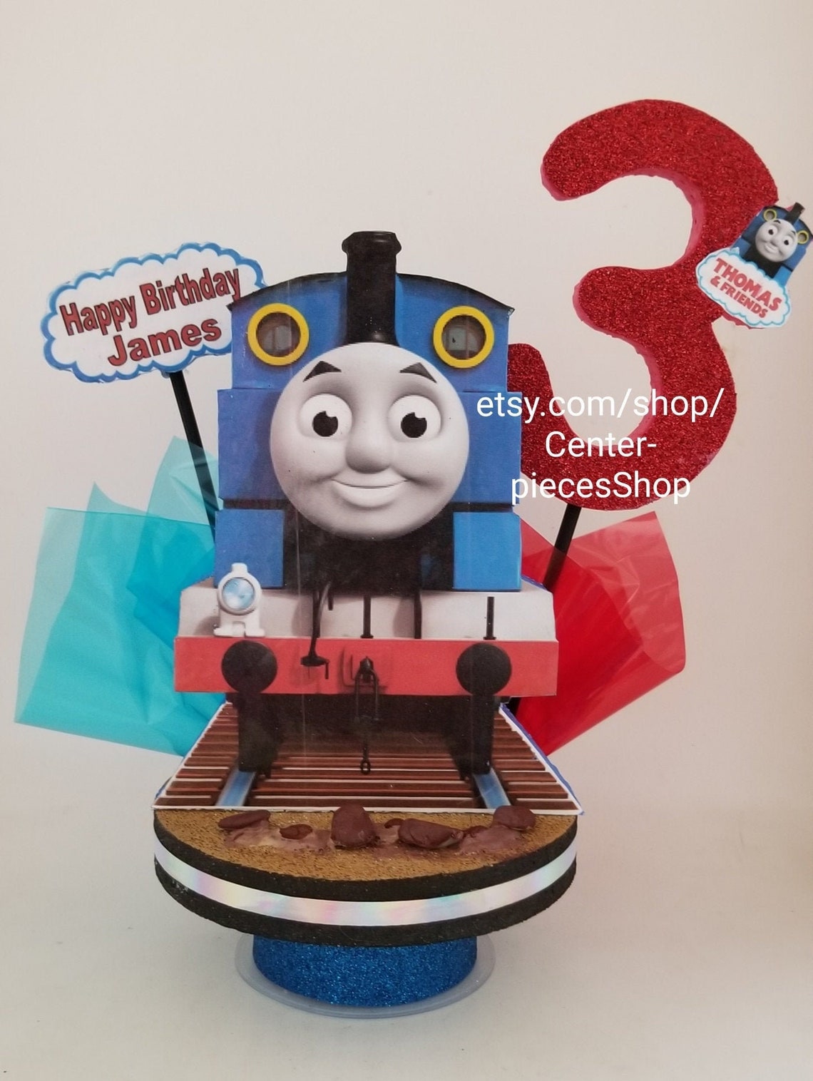 THOMAS the TRAIN 3D Cake Topper or Use as a Centerpiece Party - Etsy
