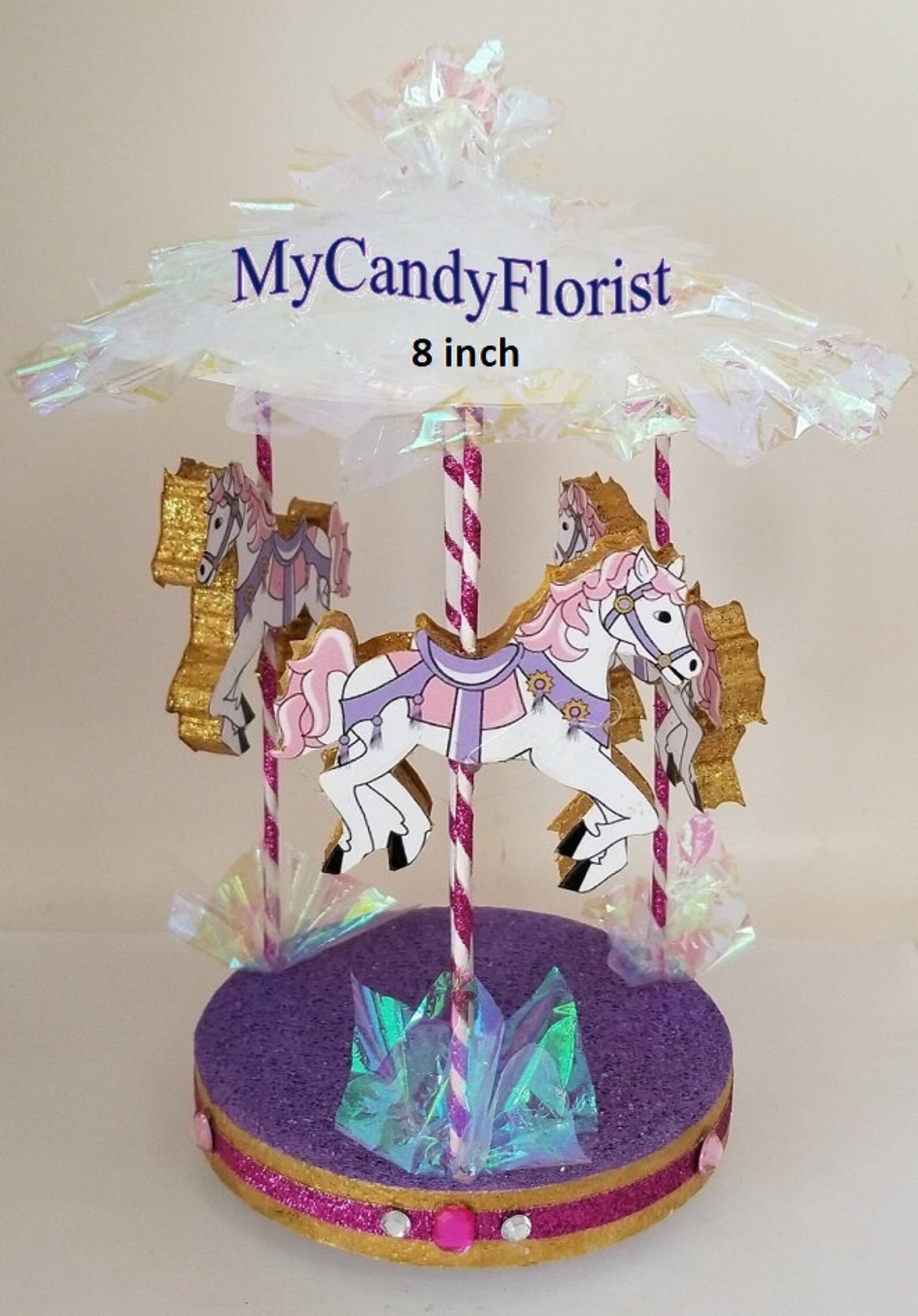3D Carousel CAKE TOPPER CENTERPIECE Features Three 3D Double - Etsy