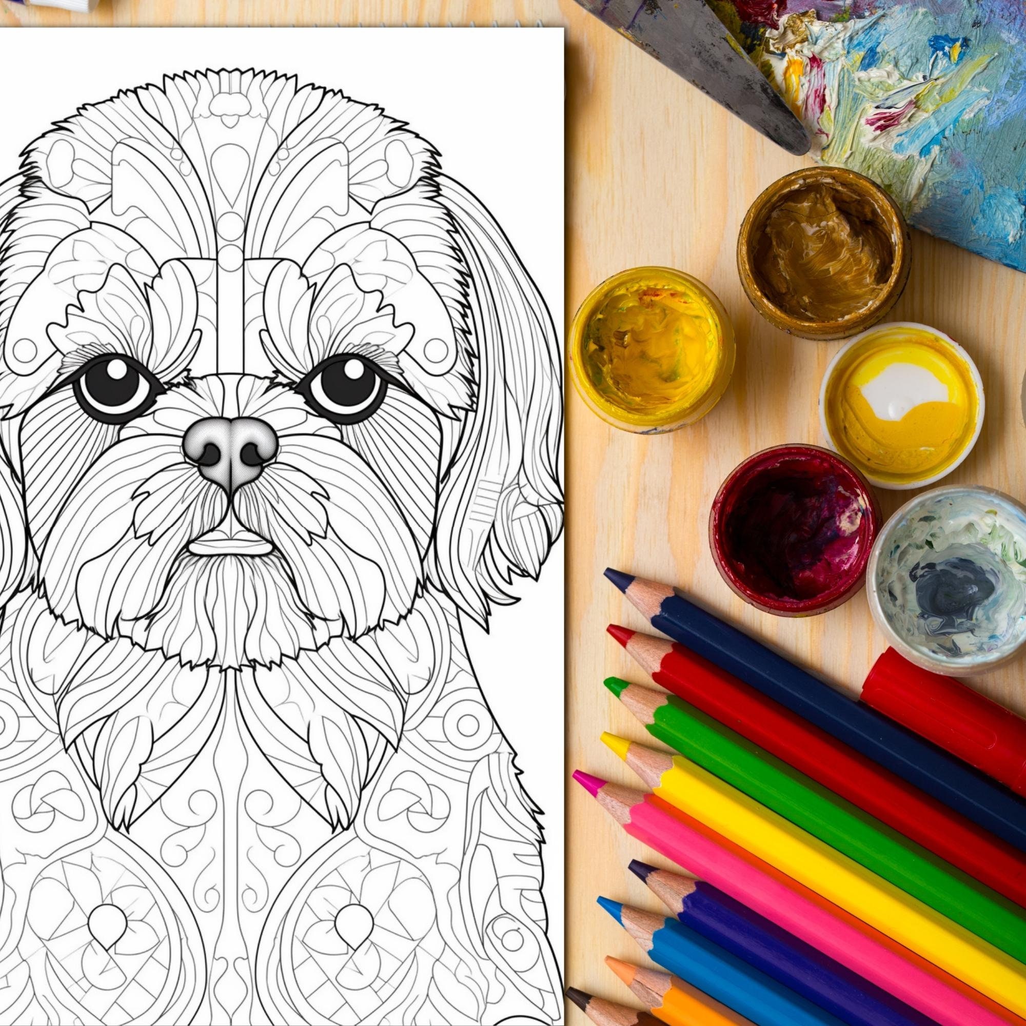 21 Dog Coloring Pages, Minimalist Dog Art, Adult Coloring Pages ...