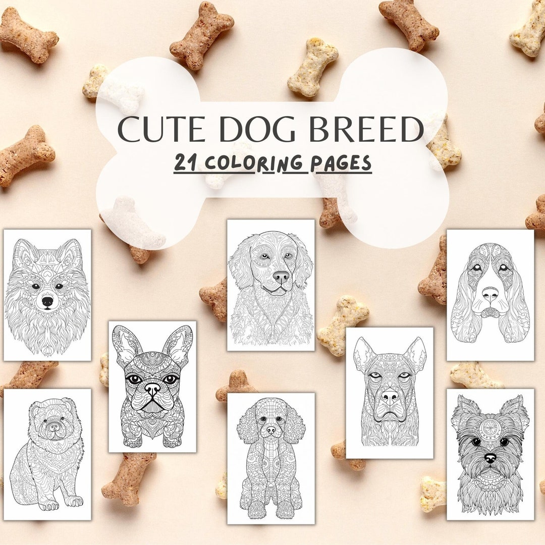 21 Dog Coloring Pages, Minimalist Dog Art, Adult Coloring Pages ...