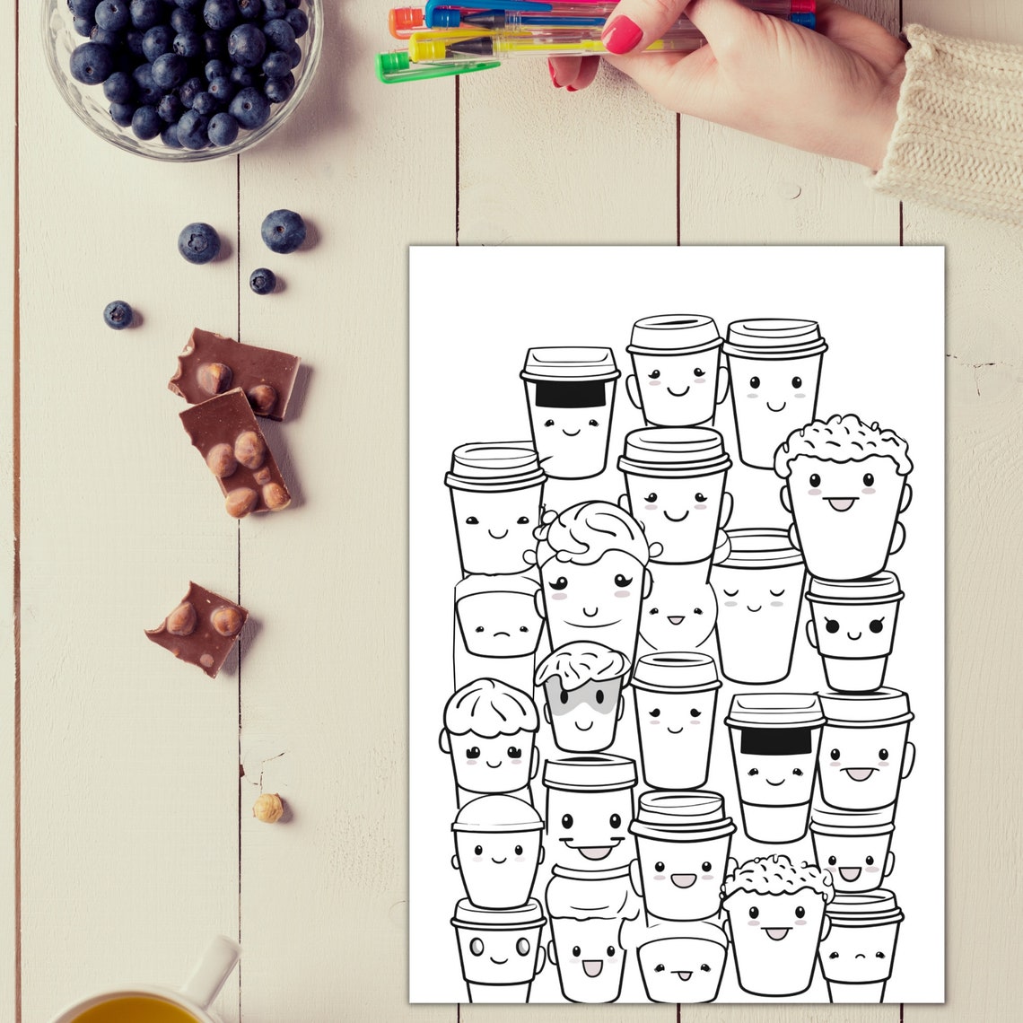 Kawaii Coloring Pages 40 Pages Cute Coloring Pages for Kids and Adults ...