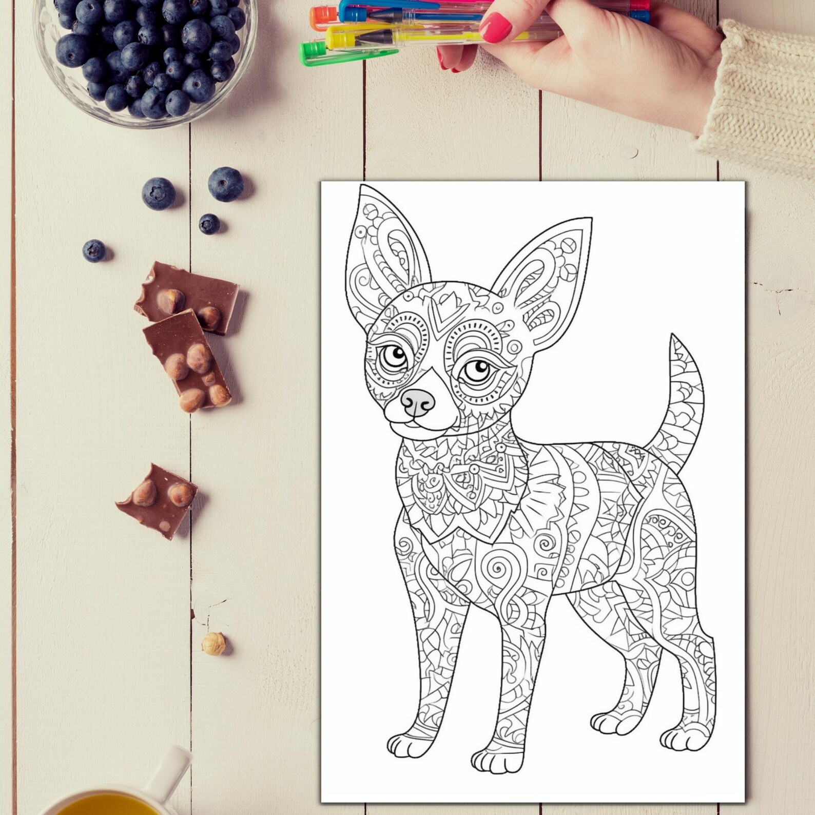 21 Dog Coloring Pages, Minimalist Dog Art, Adult Coloring Pages ...