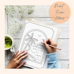25 Boho Coloring Pages, Minimalist Coloring, Anxiety Coloring, 25 Boho ...