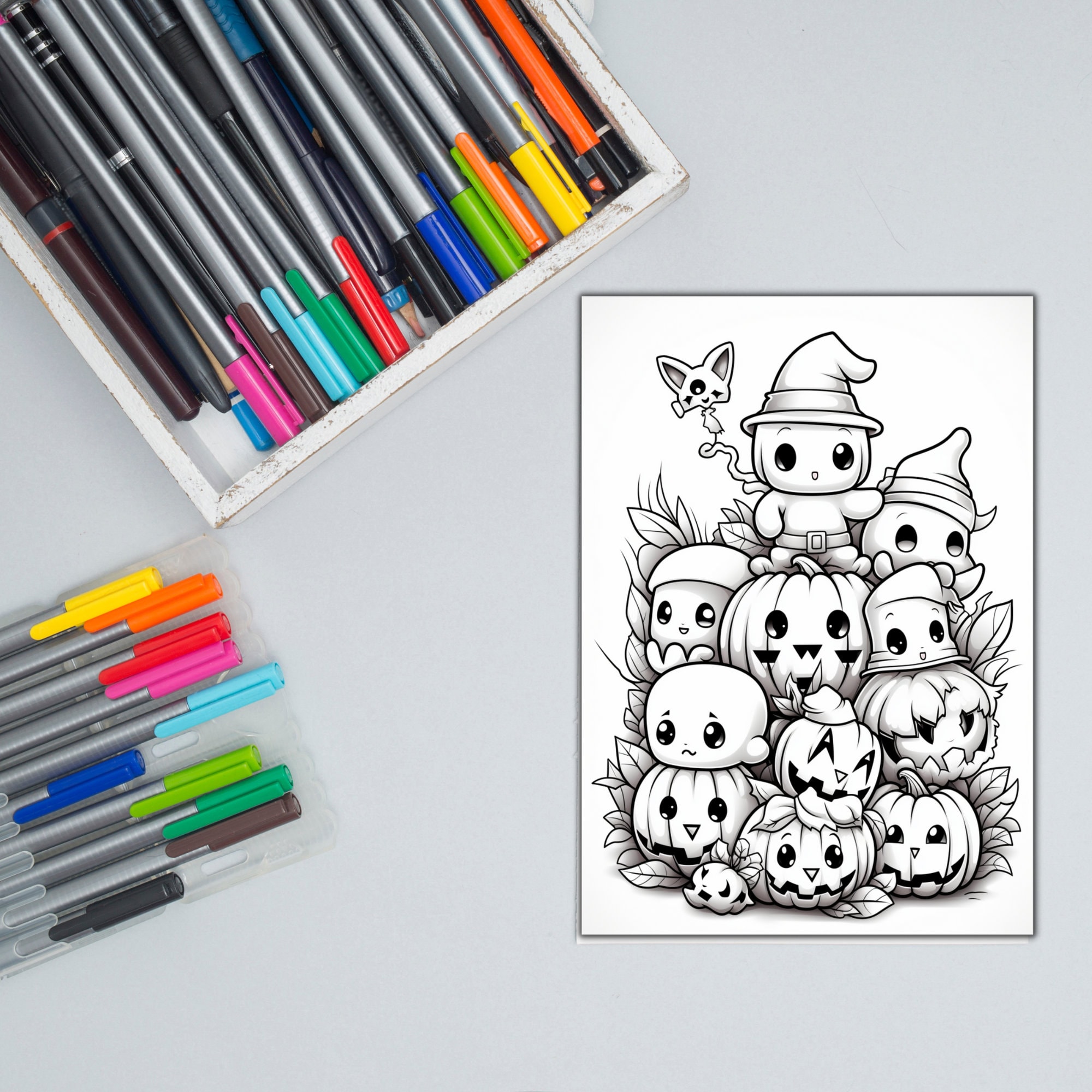 10 Kawaii Halloween Coloring Pages | Adorable and Spooky Designs ...