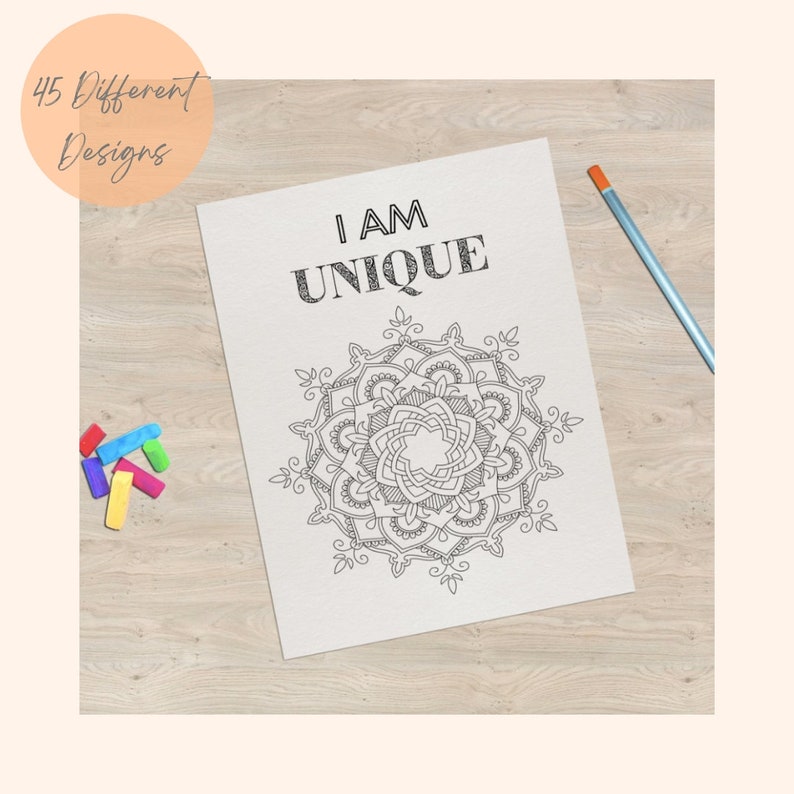 Healing Mandalas Printable Coloring Book Affirmations PDF Mindfulness ...
